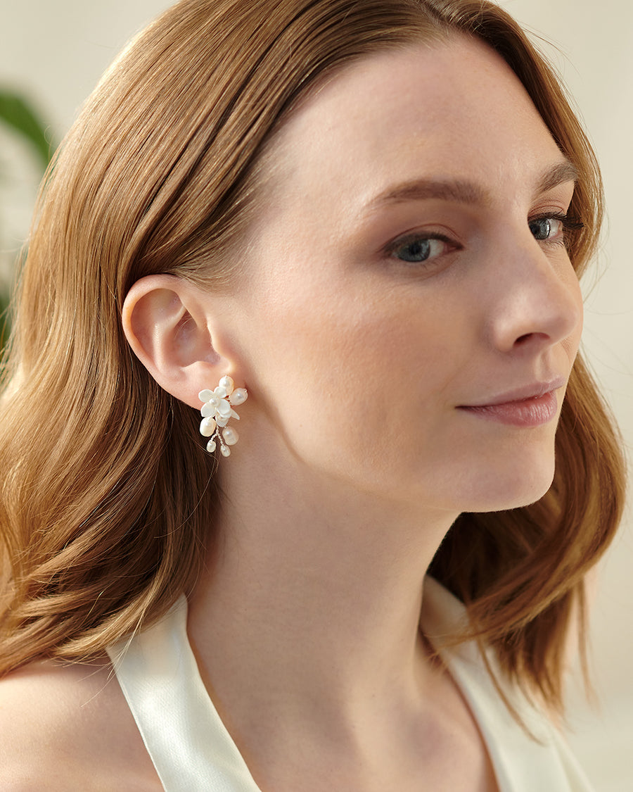 Taylor Petite Earrings – Pearl Bridal Jewelry | Dareth Colburn