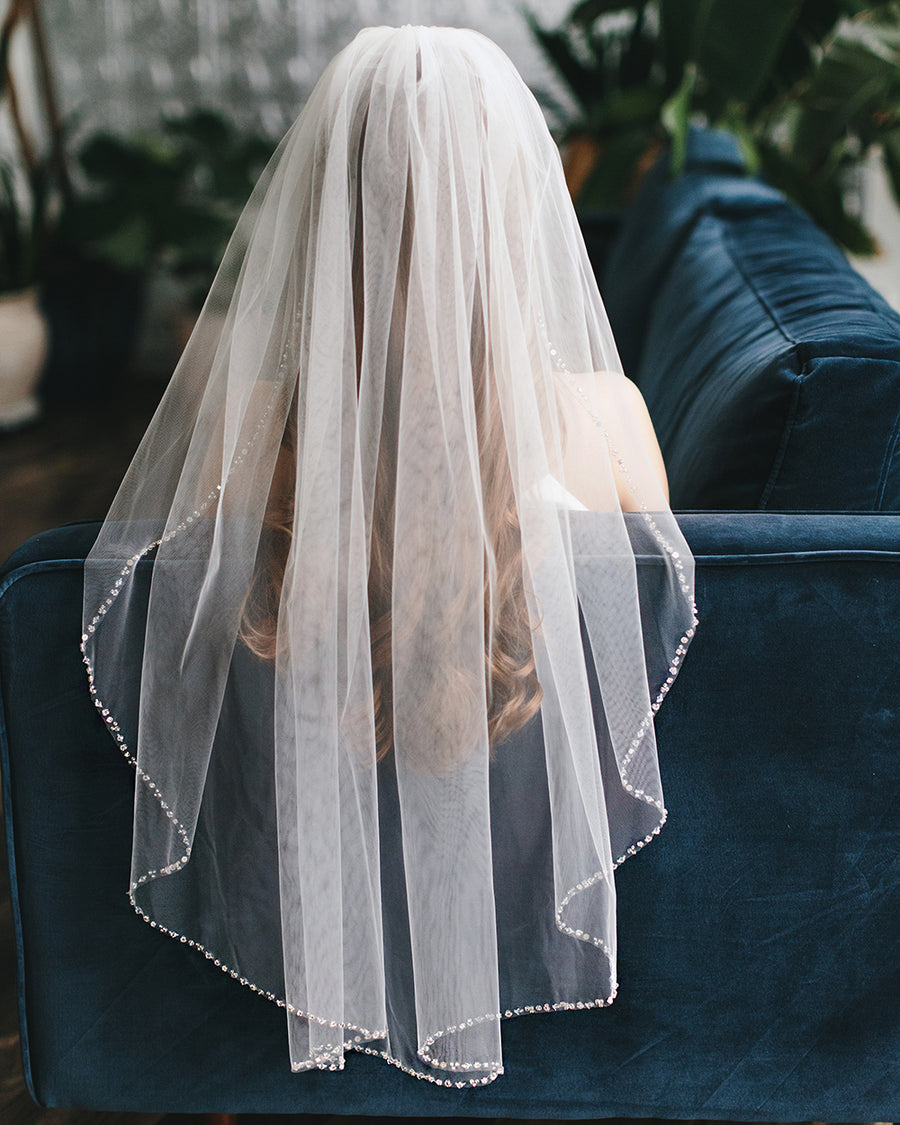 Delicate Crystal Beaded Veil - Shop Bridal Veils | Dareth Colburn