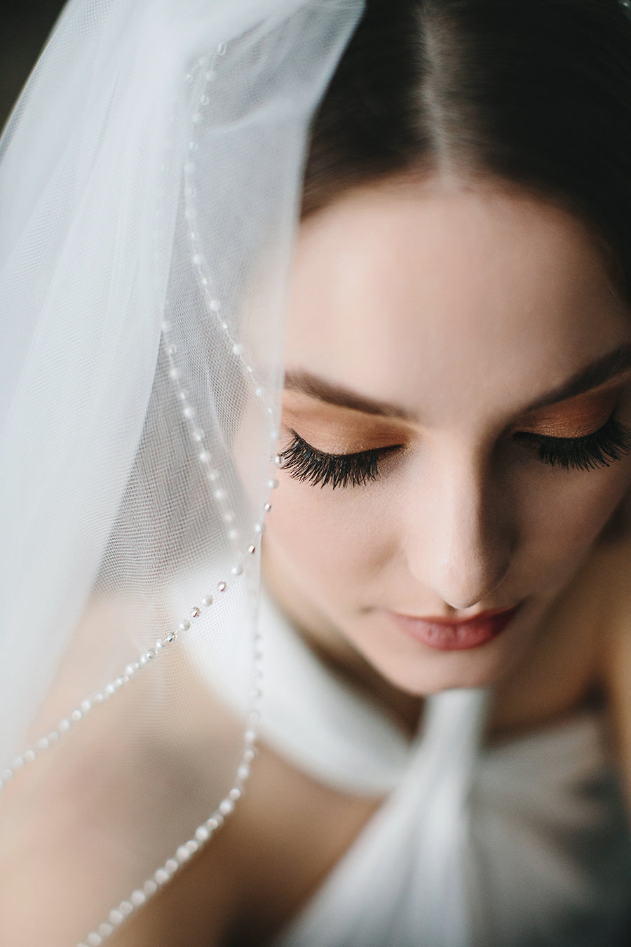 Simple Pearl Edge Veil with Blusher - Shop Veils | Dareth Colburn