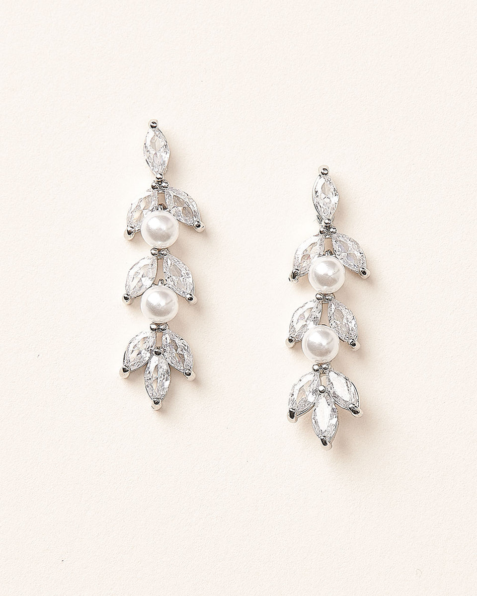 Sydney Pearl CZ Earrings - Shop Bridal Accessories | Dareth Colburn