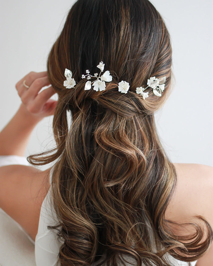 Sara Floral Hair Pins (Set of 5) - Shop Bridal Combs & Pins | Dareth ...
